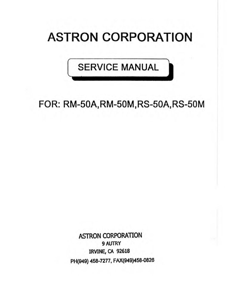 RM-50M Manual and Schematic | PDF