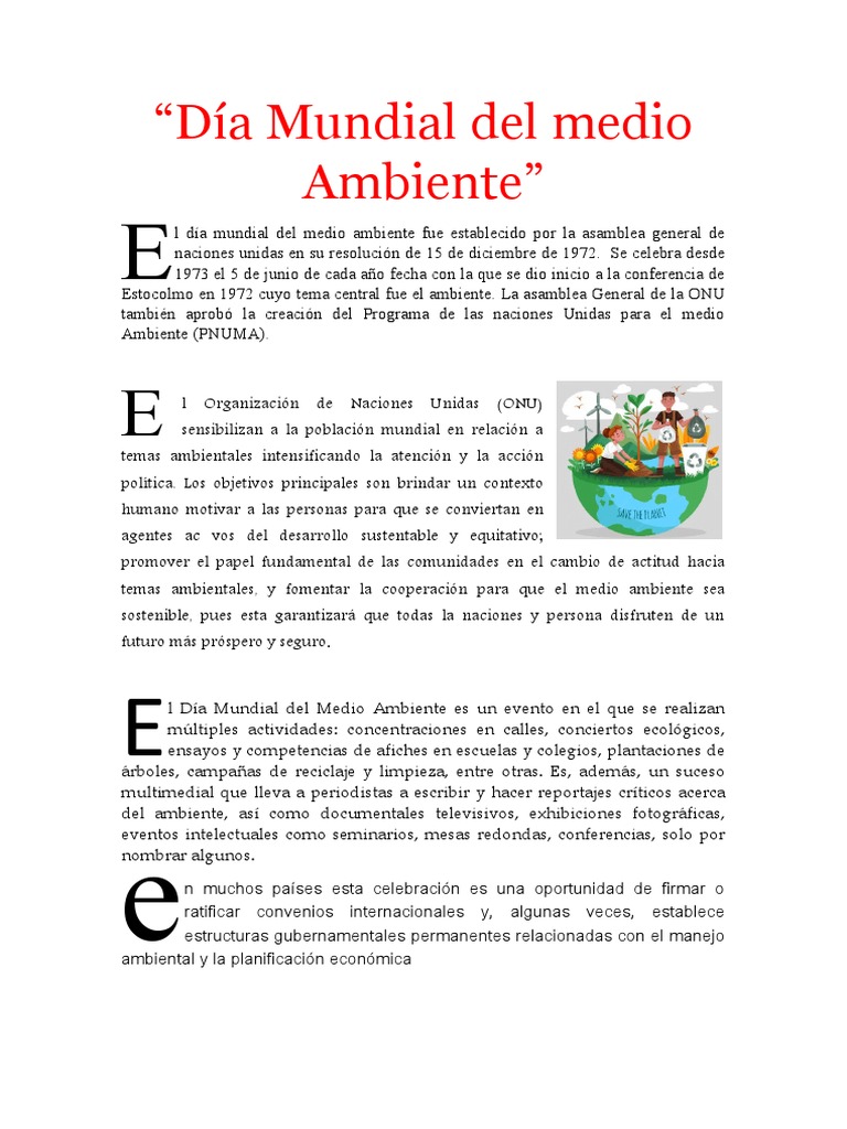 Actividades del Día Mundial del Medio Ambiente | PDF | Ciencia y ...