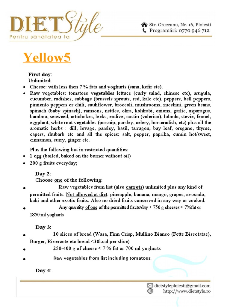 Yellow 5 | PDF | Fruit | Vegetables