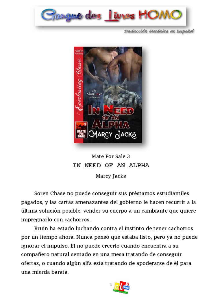 Marcy Jacks - Compañero para La Venta 03 - en Necesidad de Un Alpha | PDF
