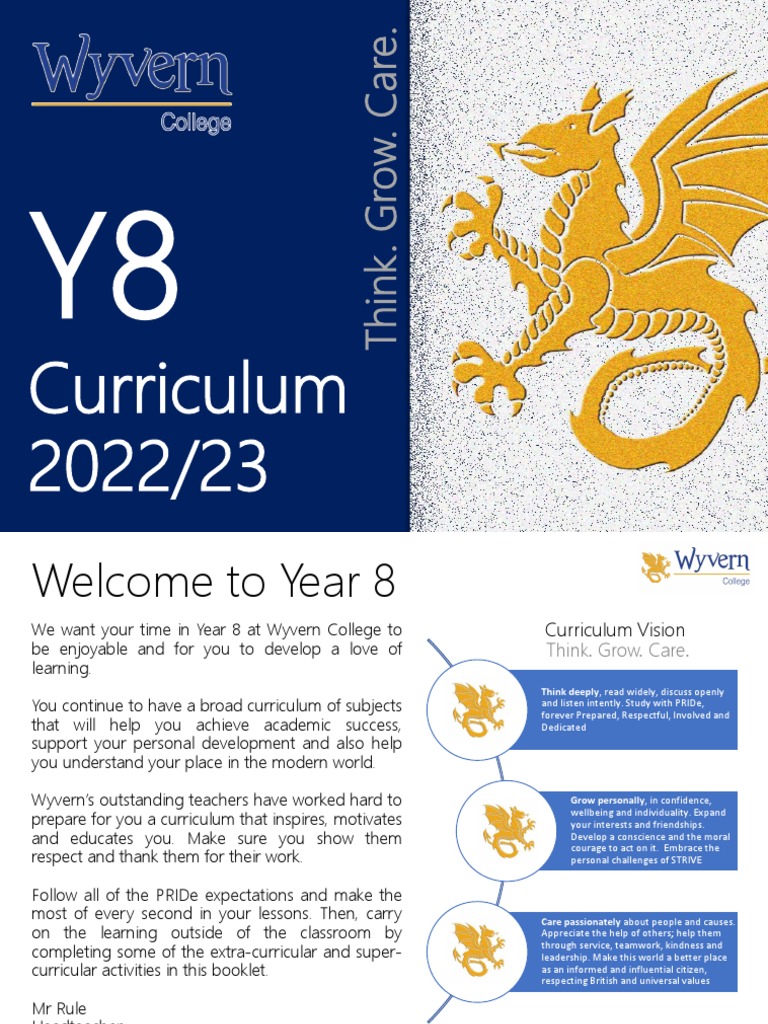 Y8 Curriculum Parent and Student Booklet | PDF | Language Education ...