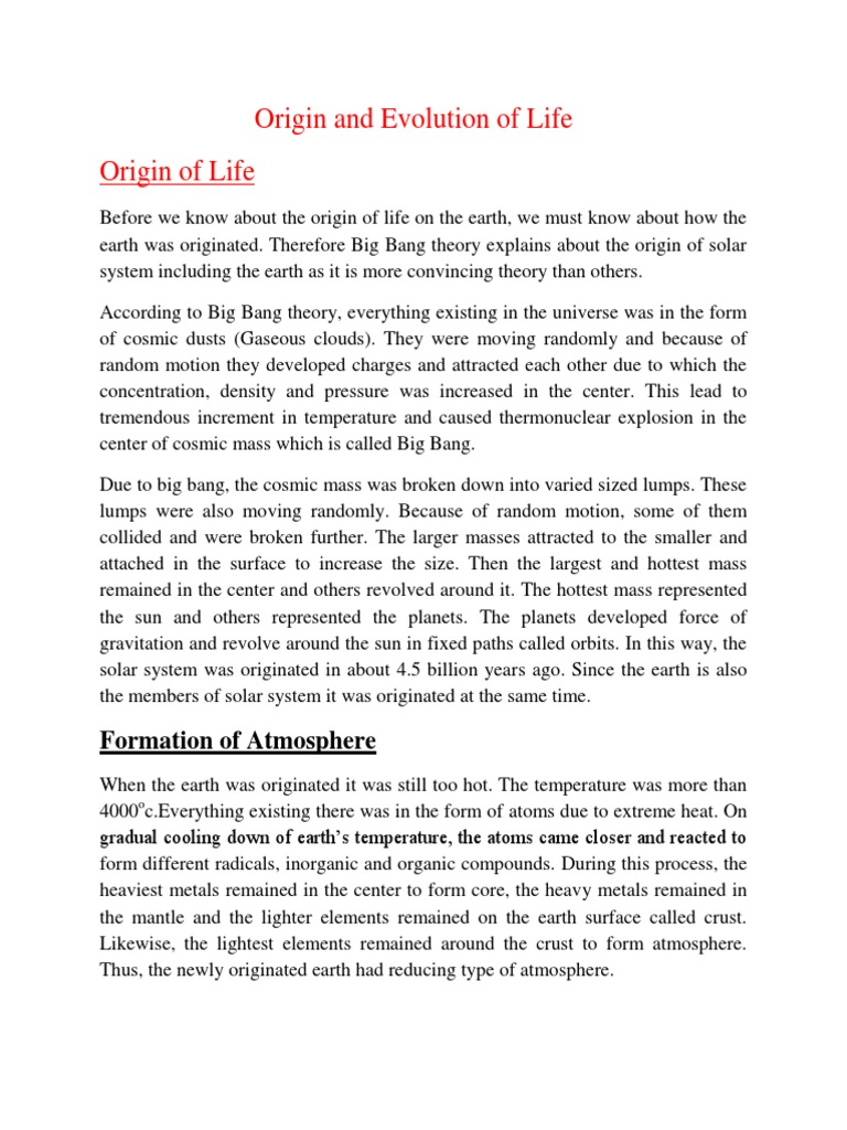 Origin and Evolution of Life Part 1 | PDF | Earth | Abiogenesis
