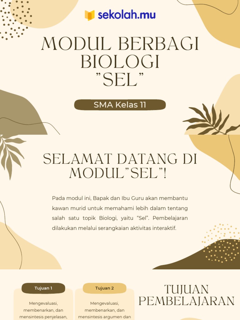 Modul Biologi Sma 11 8211 Sel | PDF