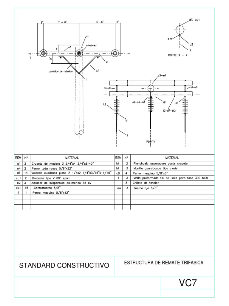 Standard Constructivo: Estructura de Remate Trifasica | PDF