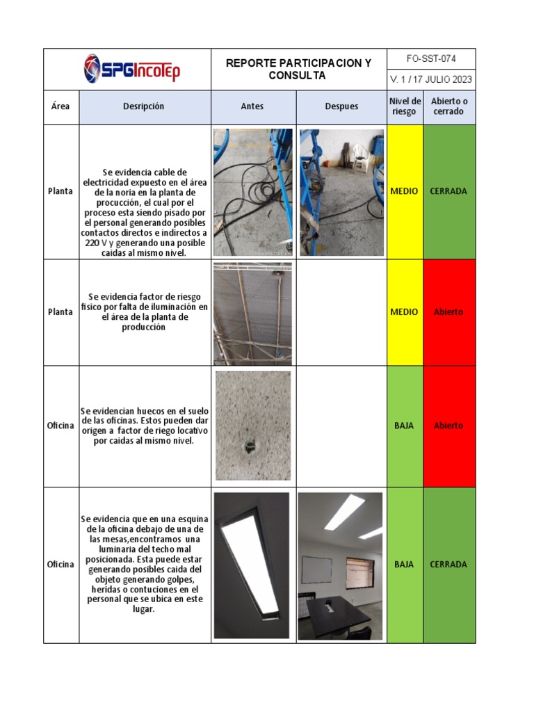 FO-SST - 074 Reporte Digital de Participacion y Consulta | PDF