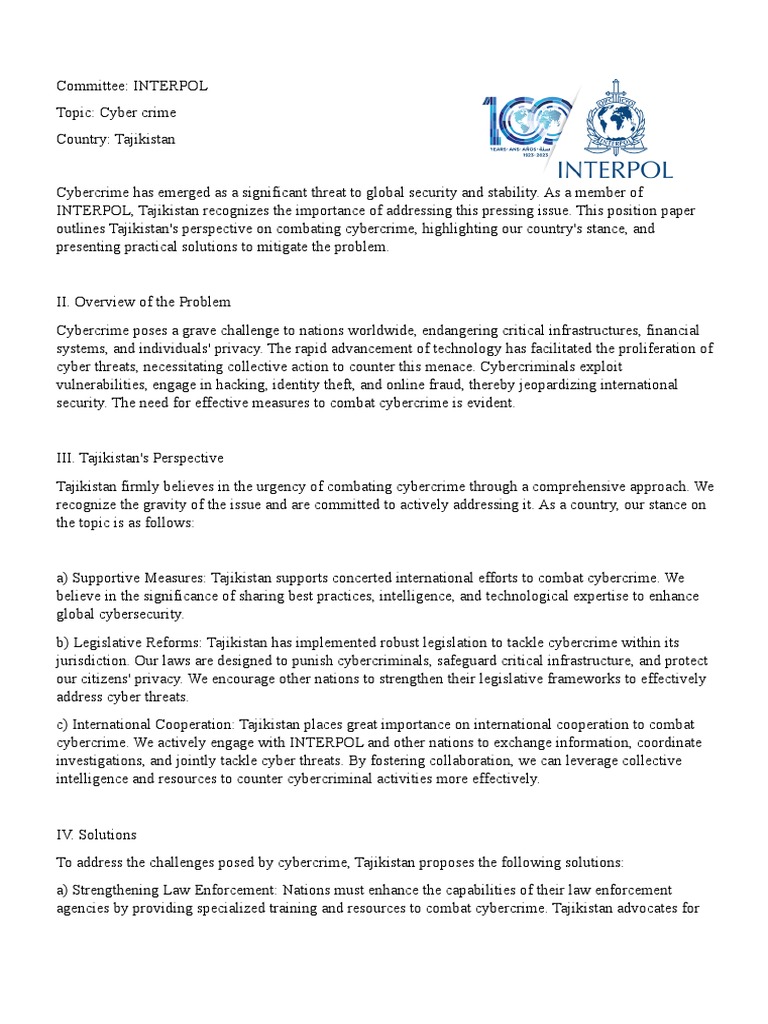 Position Paper | PDF | Cybercrime | Computer Security