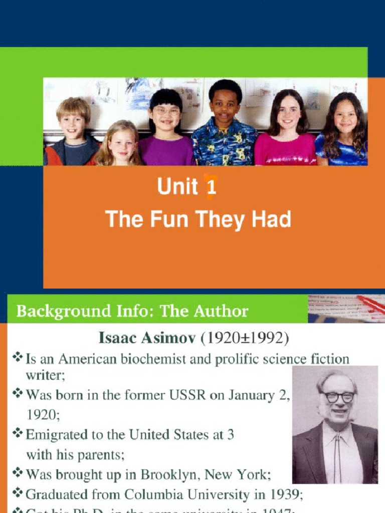 Exploring "The Fun They Had" Story | PDF | Teachers | Books