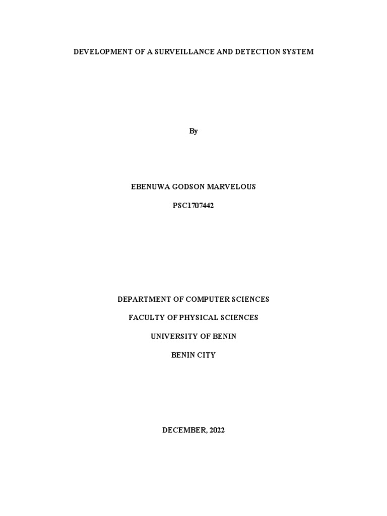 Godson Development of A Suveillance System | PDF | Transmission Control ...