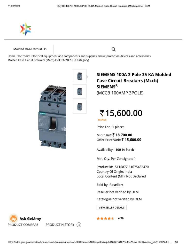 MCCB 100A | PDF