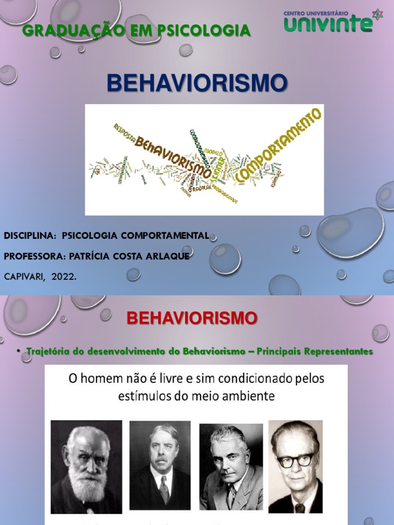 22.02 FUCAP Behaviorismo, Psicologia Comportamental, Comportamento ...