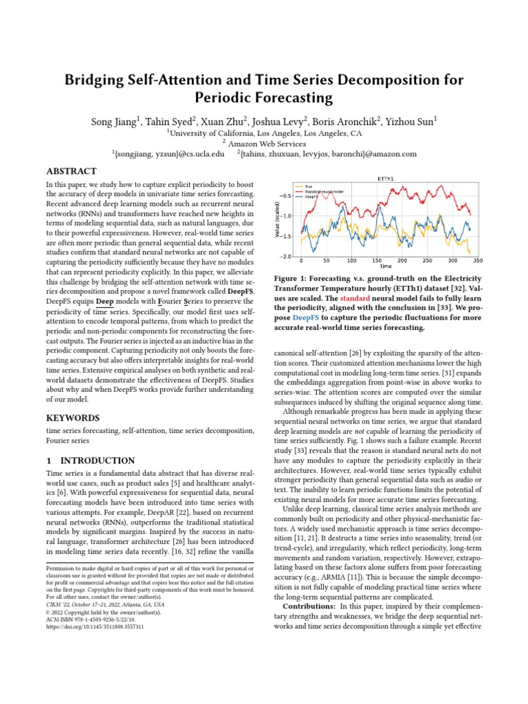 Bridging Self Attention and Time Series Decomposition For Periodic ... Bridging Self Attention and Time Series Decomposition For Periodic ...