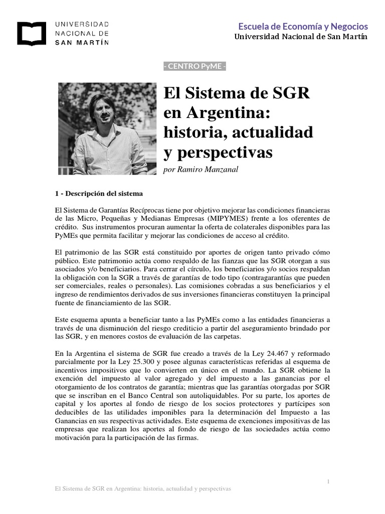 SGR Univ San Martin | PDF | Pequeñas y medianas empresas | Bancos