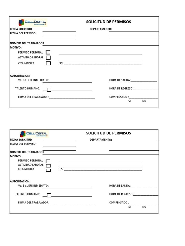 Formato de Permisos | PDF