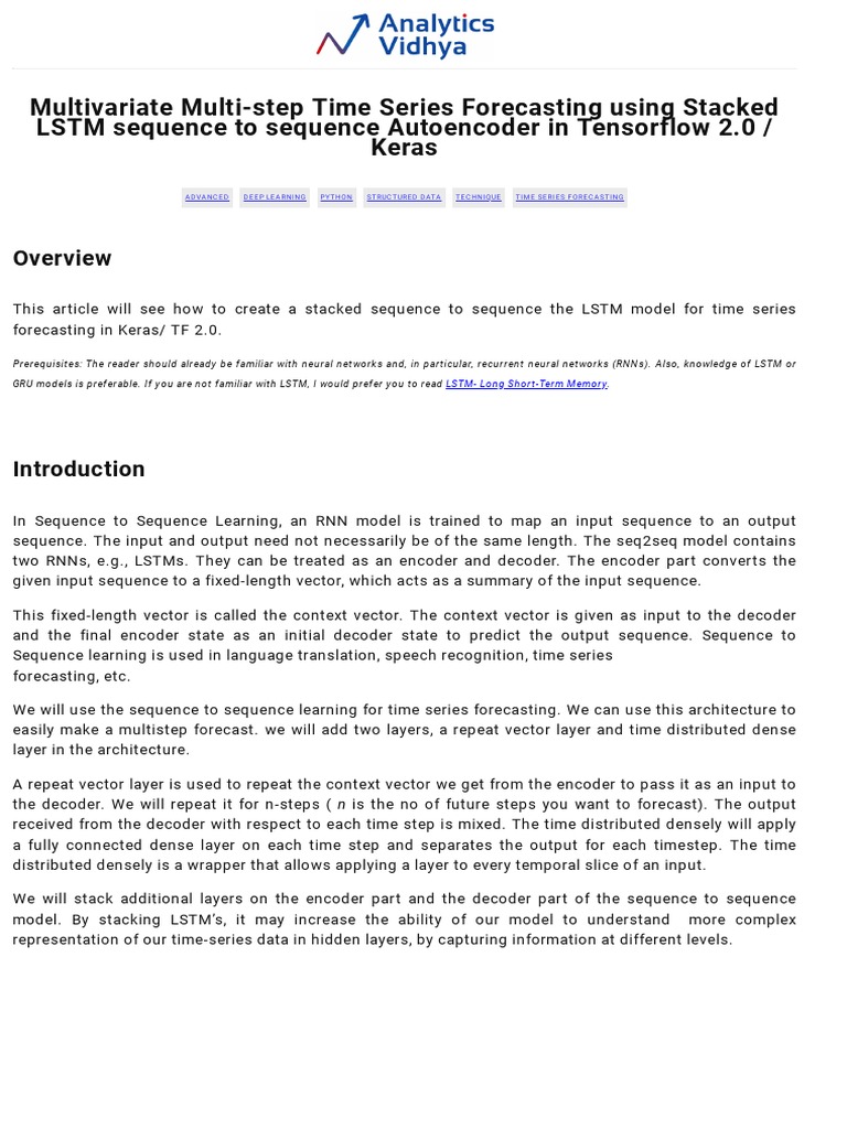 Multivariate Multi Step Time Series Forecasting Using Stacked Lstm 5207