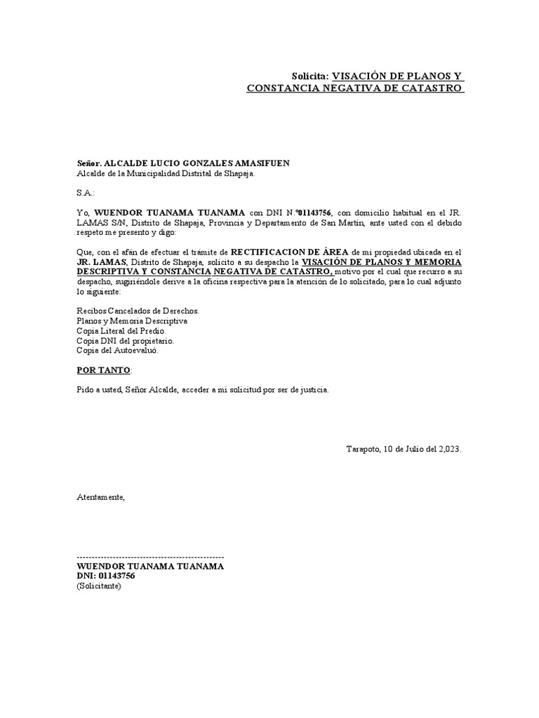 Solicitud Resolución de Subdivision y Visación de Planos | PDF