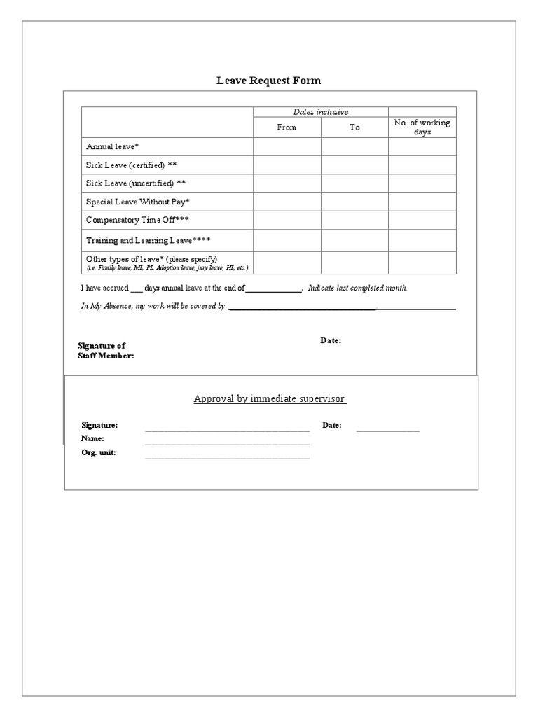 Leave Request Form | PDF