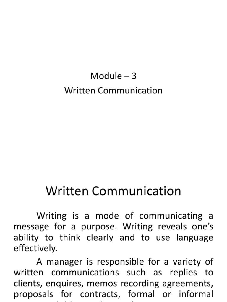Module 3 Written Communication | PDF | Press Release | Communication