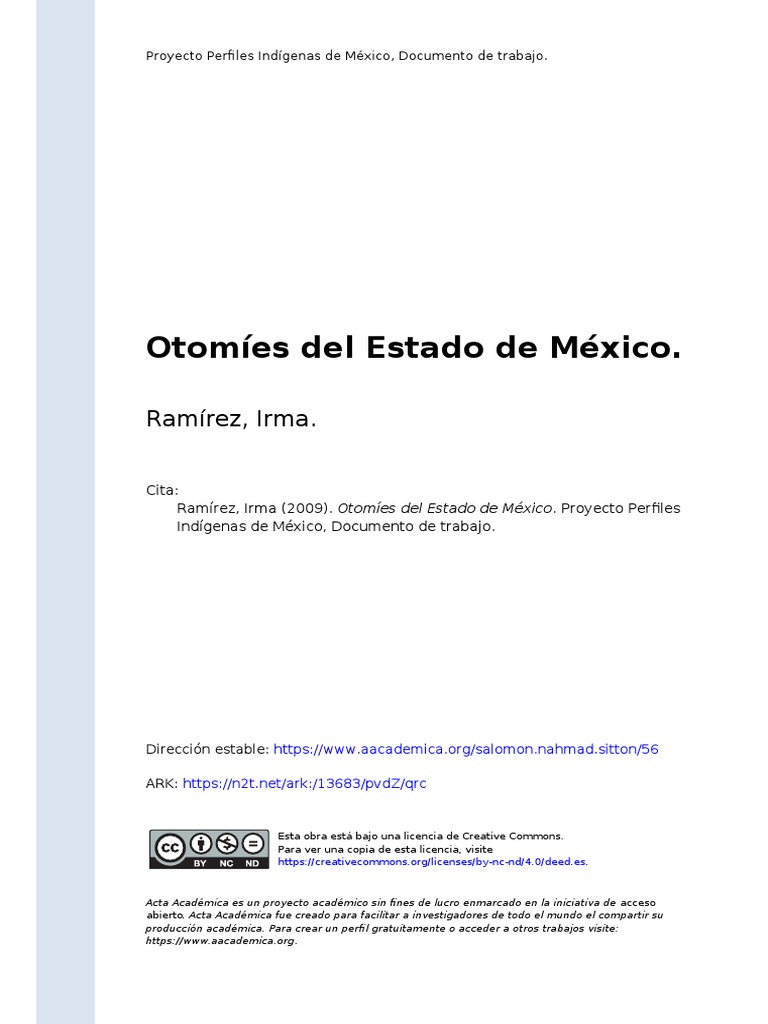 Ramírez, Irma (2009) - Otomíes Del Estado de México | PDF | México ...