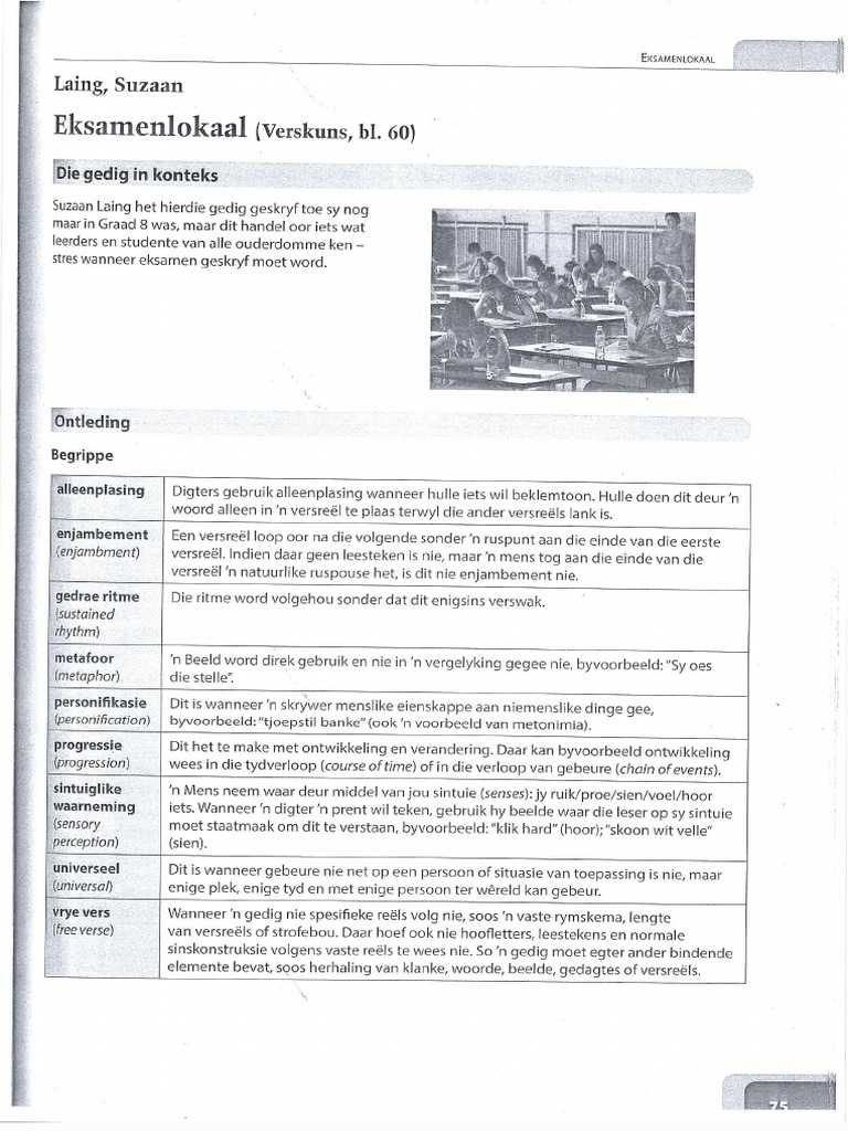 Verskuns SG Eksamenlokaal | PDF