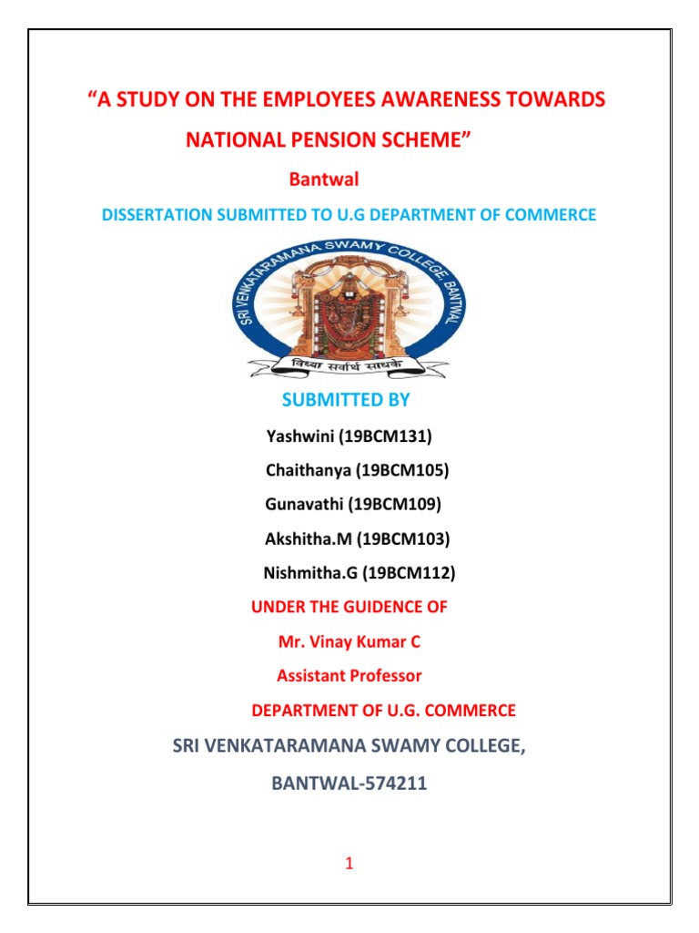 NPS Completed Project | PDF | Pension | Retirement