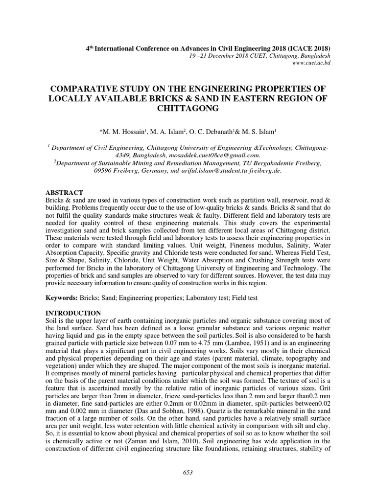 Comparative Study On The Engineering Properties of Locally Available ... Comparative Study On The Engineering Properties of Locally Available ...