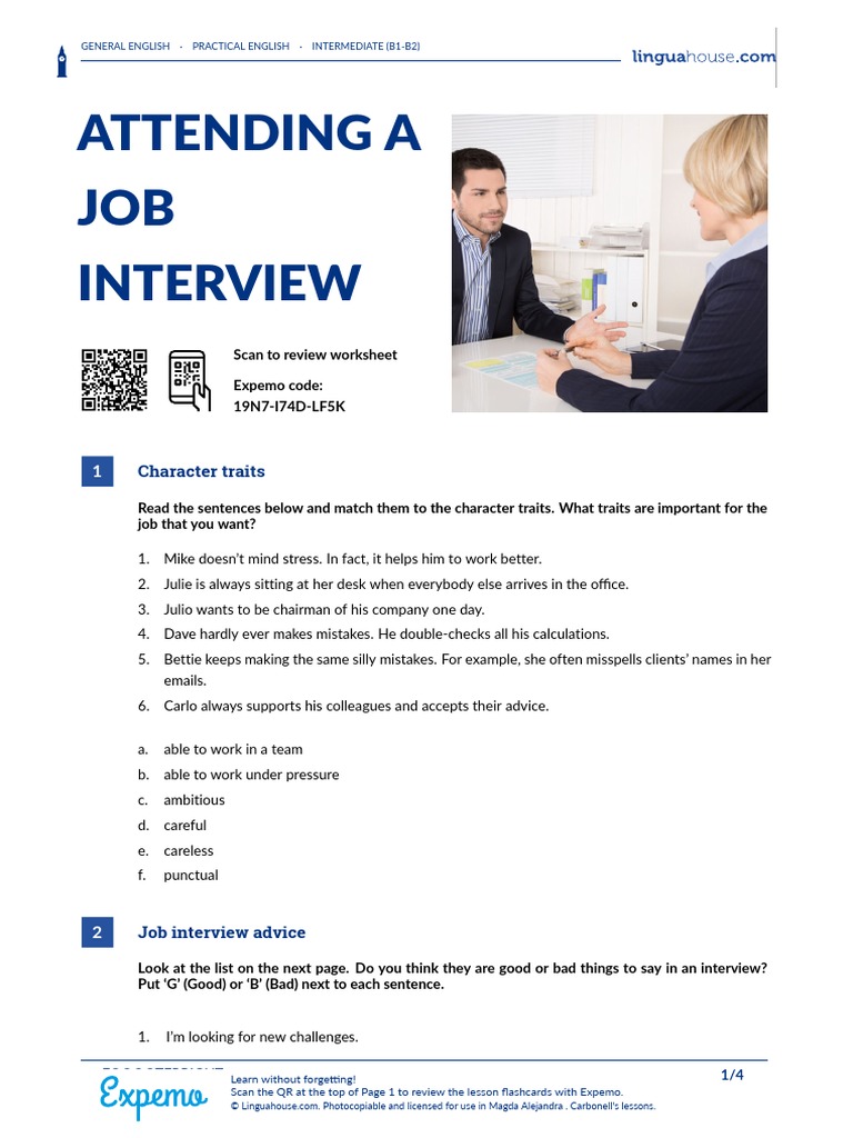 Attending A Job Interview British English Student | PDF | Job Interview