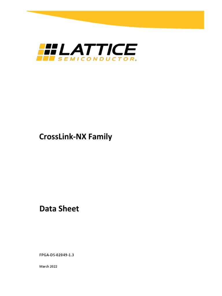 Lattice FPGA DS 02049 1 3 CrossLink NX Family-2940960 | PDF | Random ... Lattice FPGA DS 02049 1 3 CrossLink NX Family-2940960 | PDF | Random ...