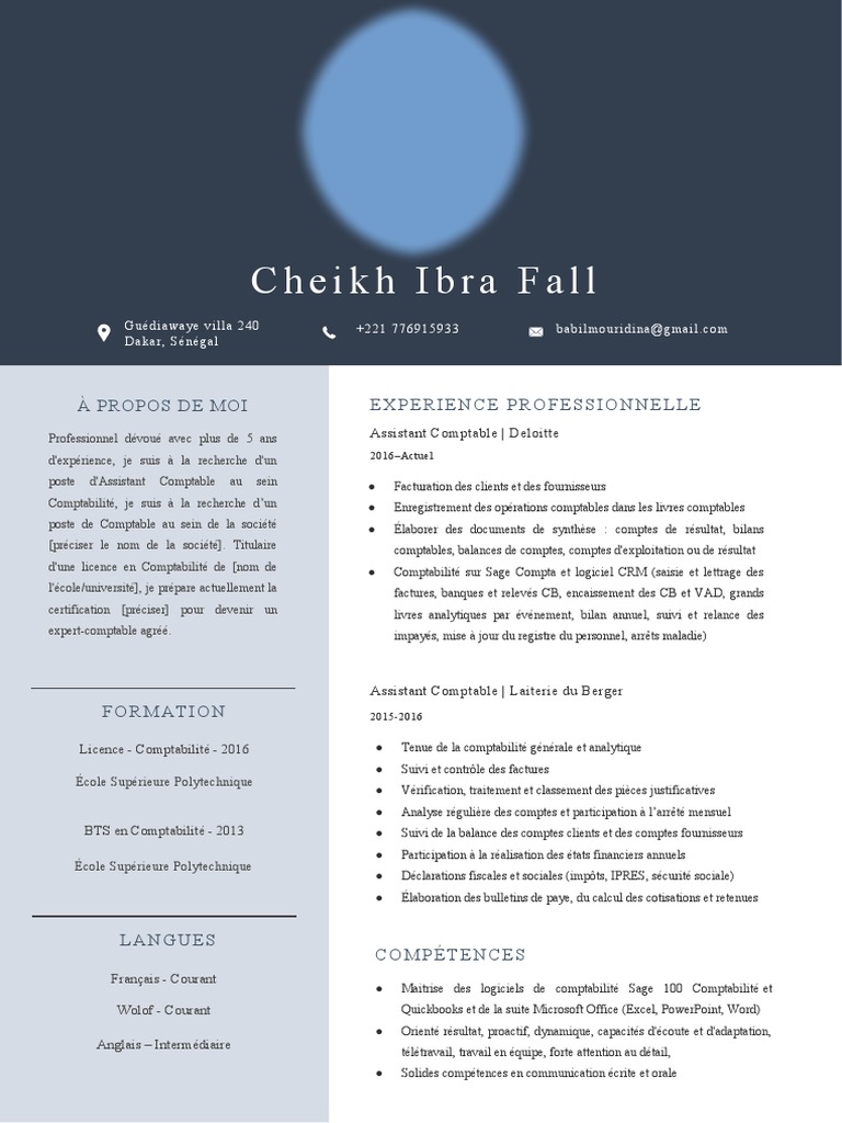CV Assistant Comptable | PDF | Comptabilité | Business