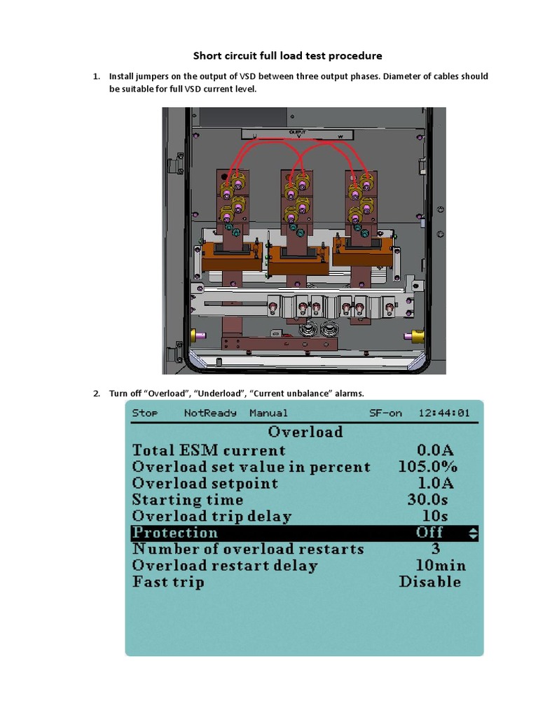 Short Circuit Test Procedure for VSD | PDF