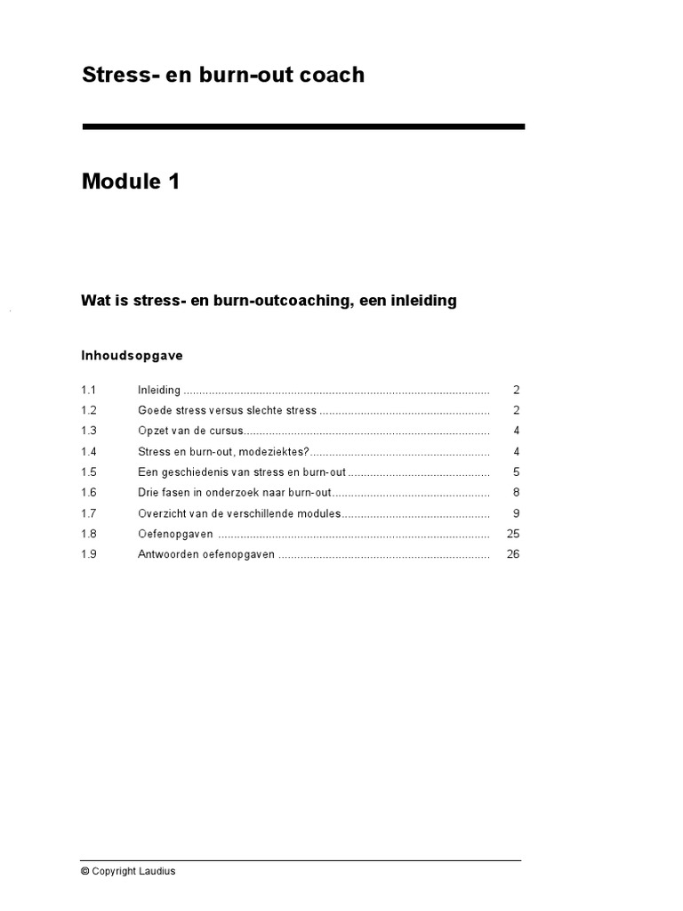 Stress en Burn-Out Coach | PDF