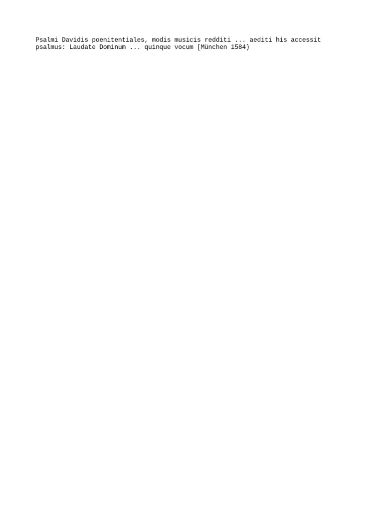 Psalmi Davidis Poenitentiales | PDF