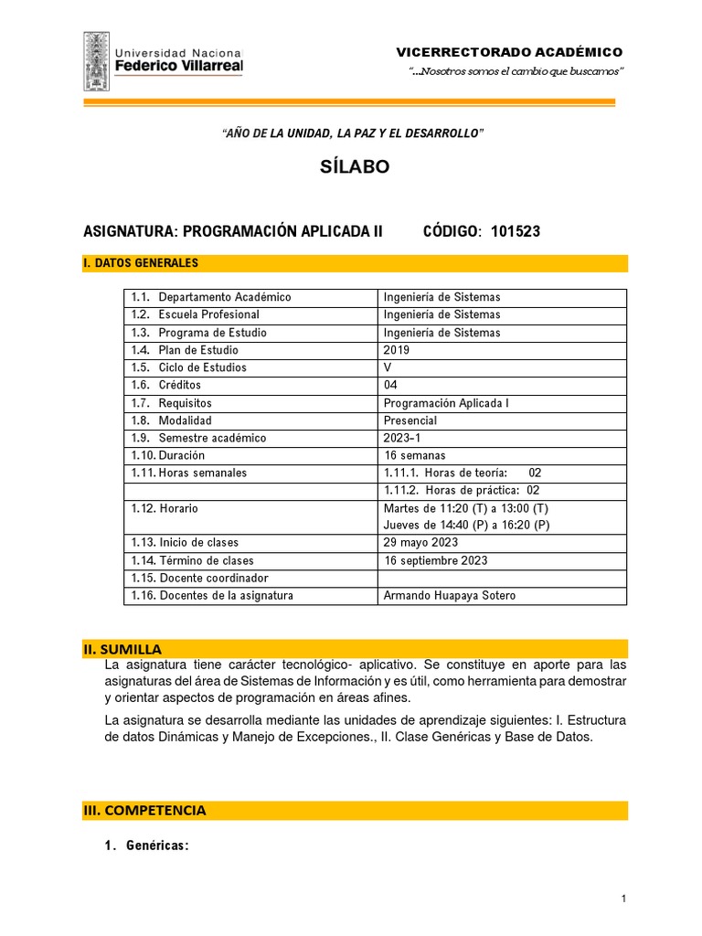 Modelo Estructura Prog Apli 2 Silabo 2023-1 | PDF | Lenguaje de ... Modelo Estructura Prog Apli 2 Silabo 2023-1 | PDF | Lenguaje de ...
