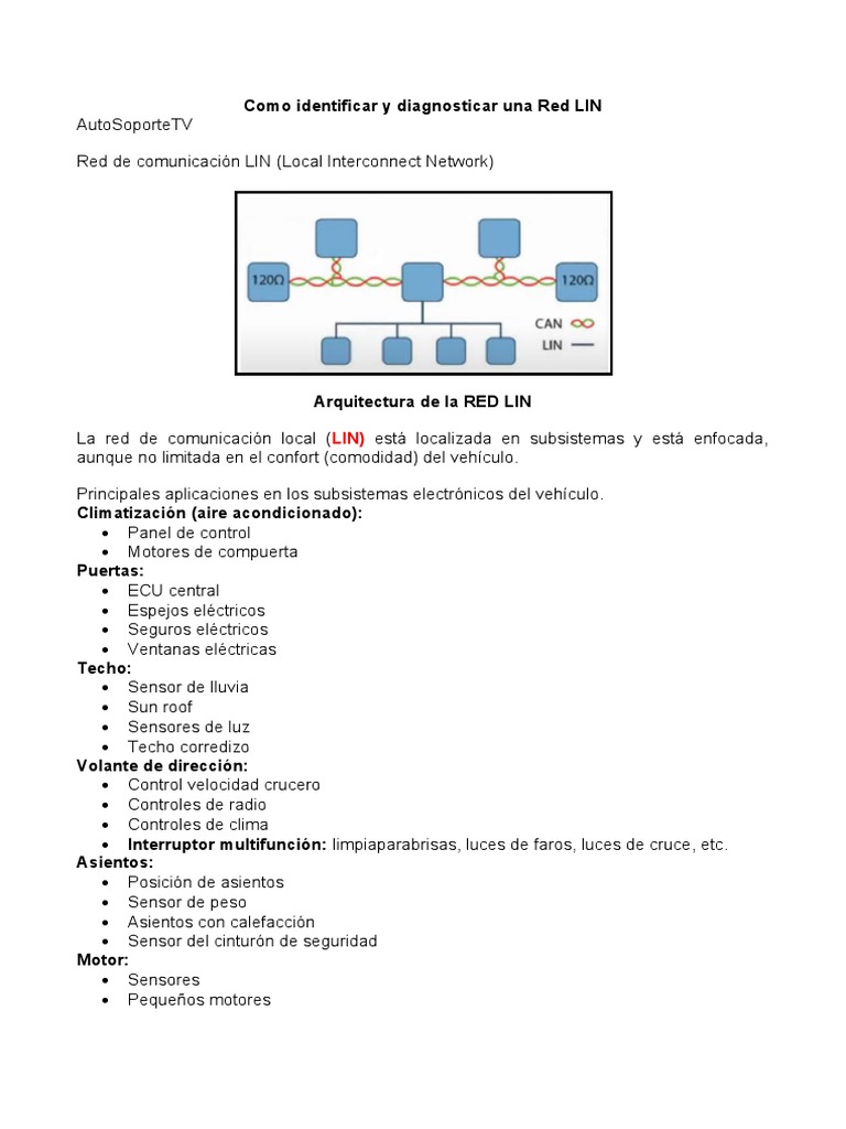 Cómo Identificar y Diagnosticar Una Red LIN | PDF | Ingeniería ...