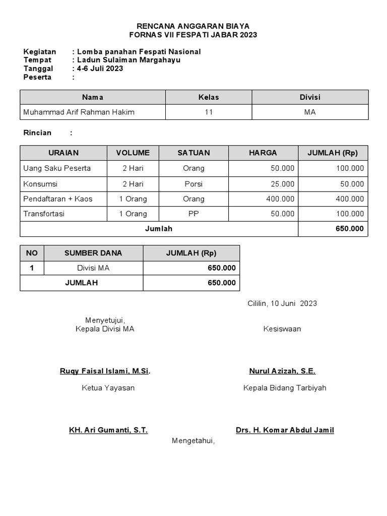 Rab Lomba Panahan Ma 2023 Baru | PDF