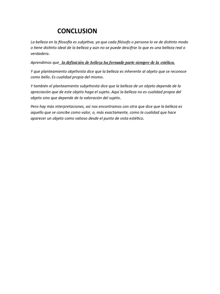 Conclusión Filosofia | PDF