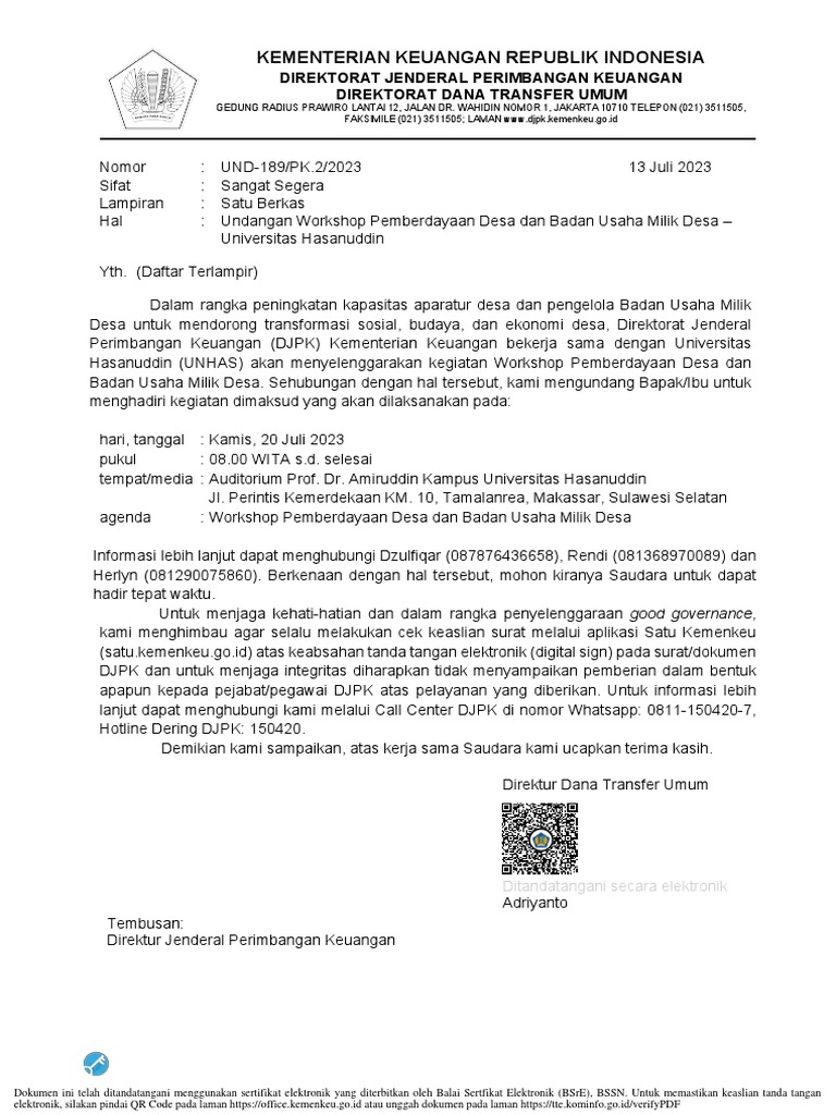 Undgn Workshop Bumdes UNHAS 200723 (Final - DS) | PDF