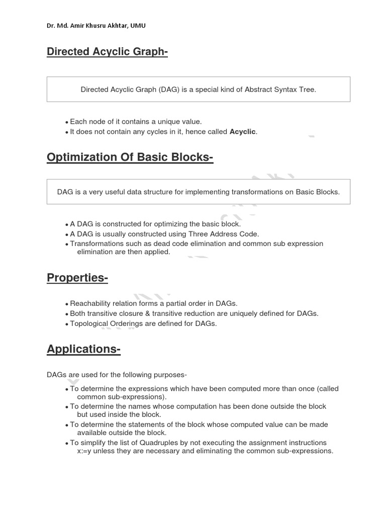 Directed Acyclic Graph | PDF | Discrete Mathematics | Mathematical ...