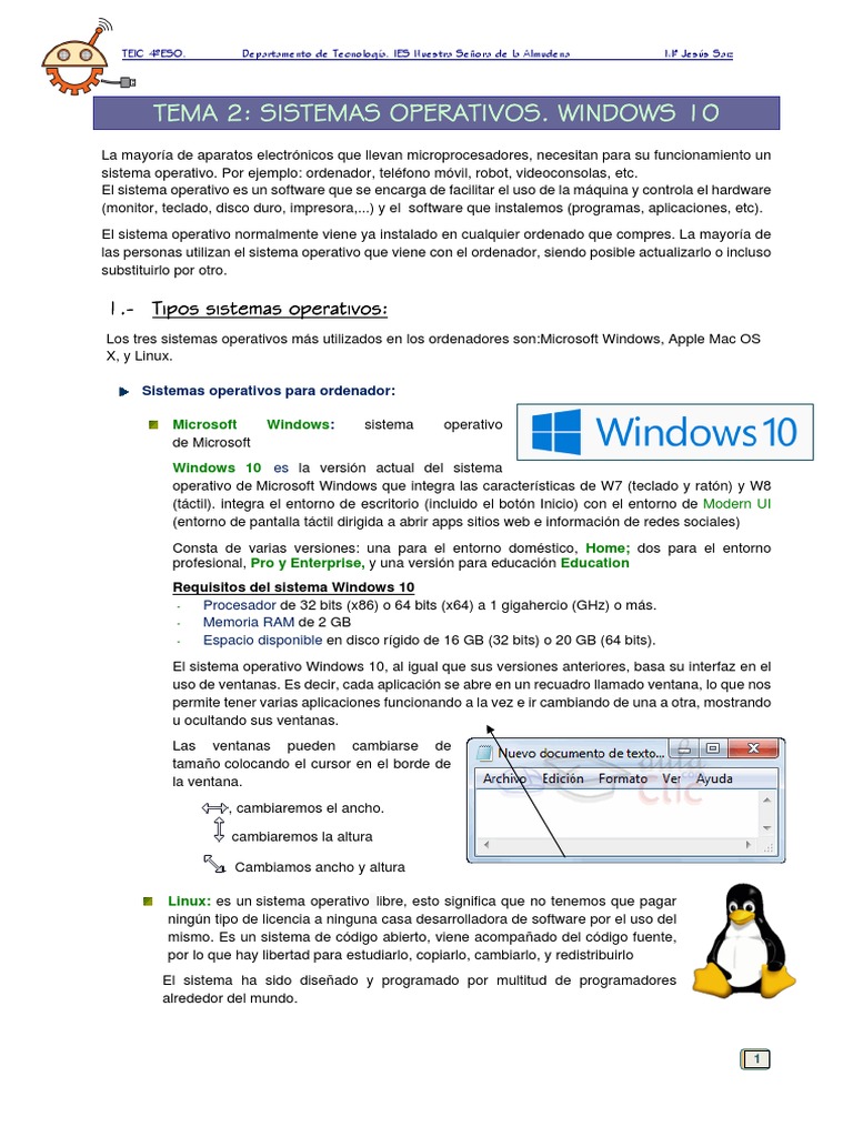 2 Sistemas Operativos w10 | PDF | Windows 10 | Microsoft Windows