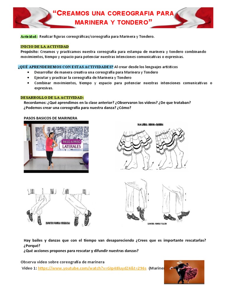 Creamos Una Coreografía de Marinera y Tondero | PDF | Bailes | Coreografía