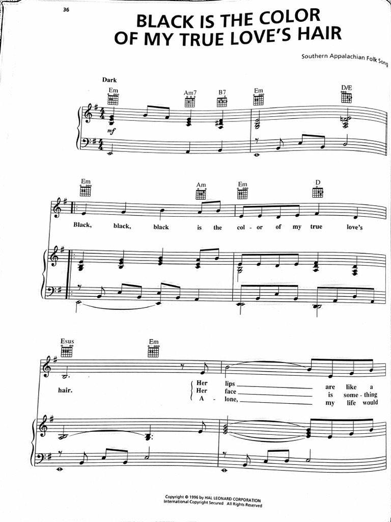 Black Is The Color of My True Love S Hair | PDF