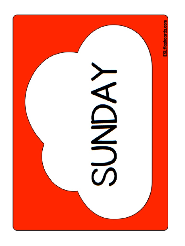 Days of The Week Flashcards | PDF
