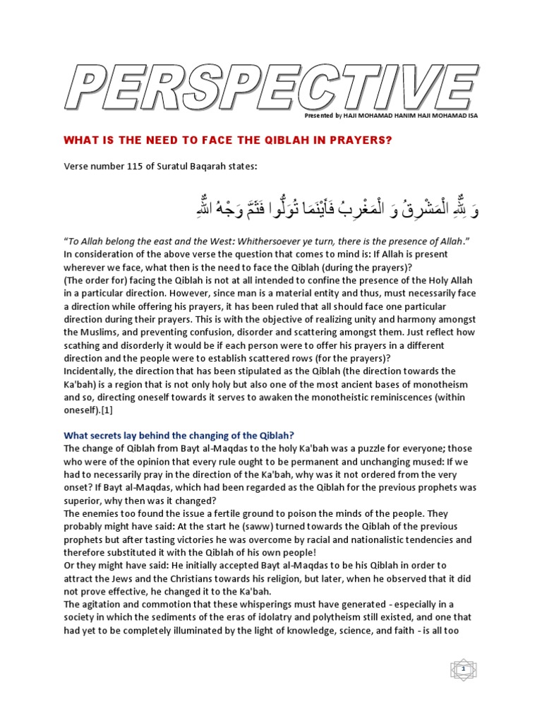 What Is The Need To Face The Qiblah in Prayers | PDF | Polytheism ...