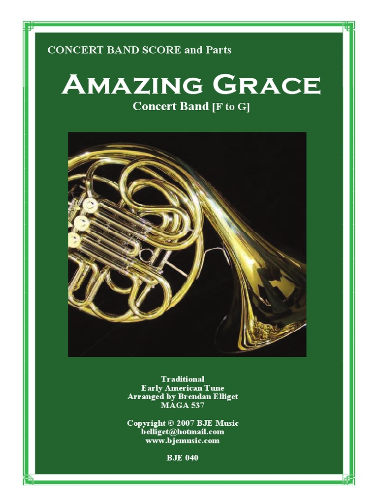040b Sample Amazing Grace Concert Band Score and Parts PDF | PDF