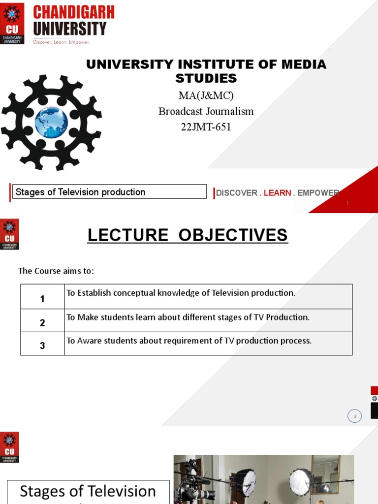 L-23 PPT - Stages of Television Production | PDF | Filmmaking | Editing
