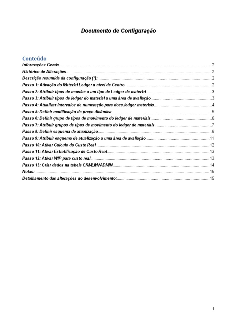 Configuração do Material Ledger SAP | PDF | Informática