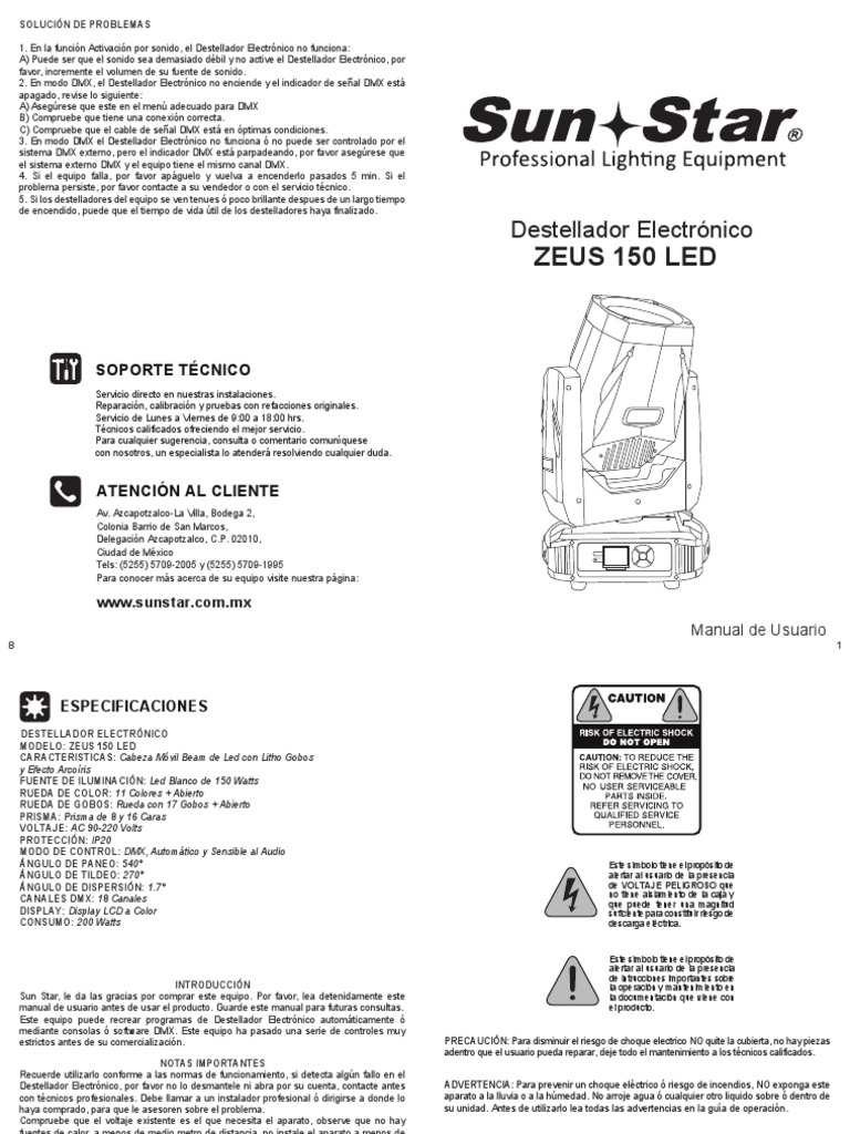 Manual Zeus 150 Led | PDF | Electrónica | Diodo emisor de luz