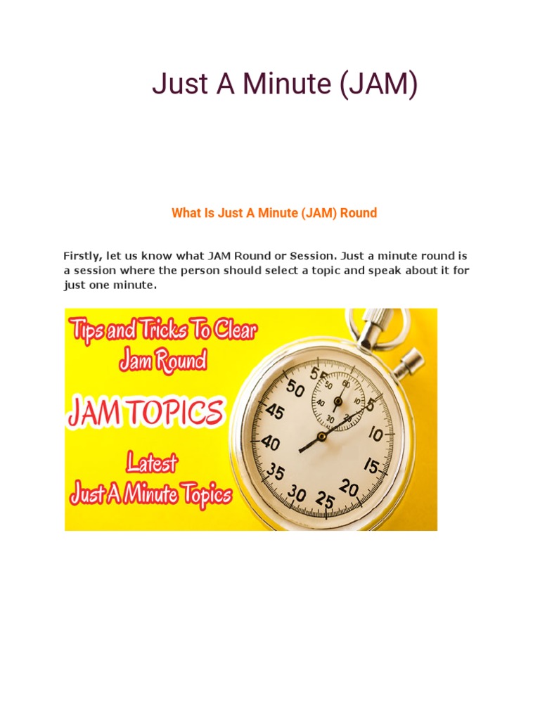 Just A Minute (JAM) G9 | PDF | Communication | Fluency