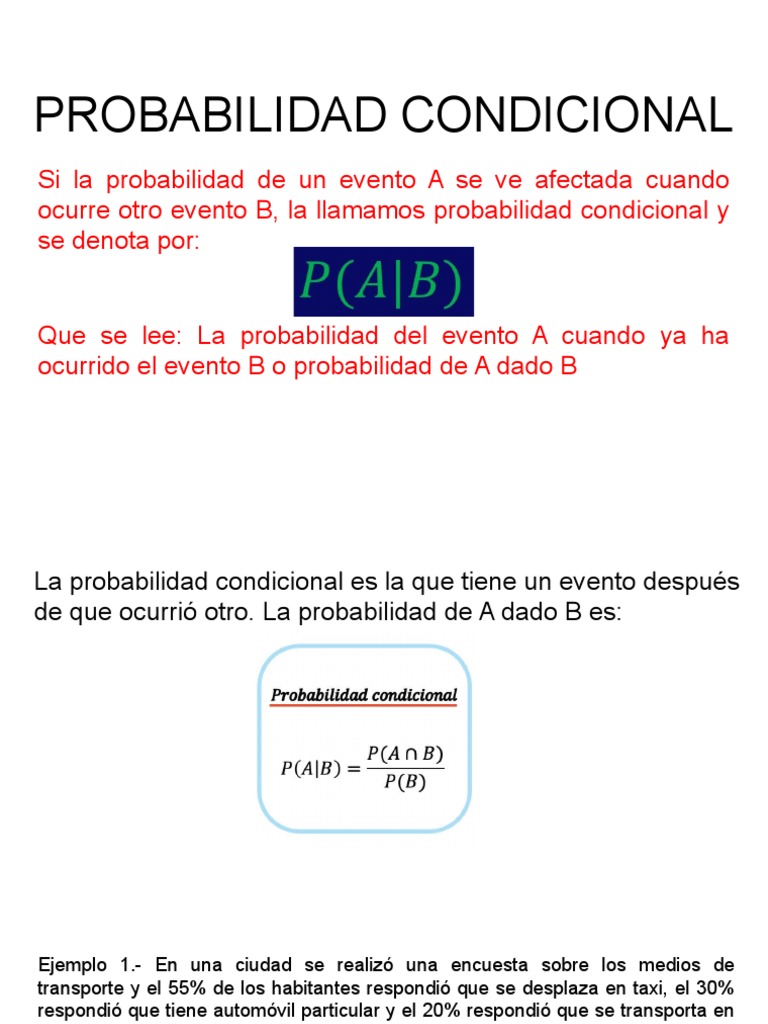 Probabilidad Condicional | PDF | Probabilidad | Probabilidades y ...