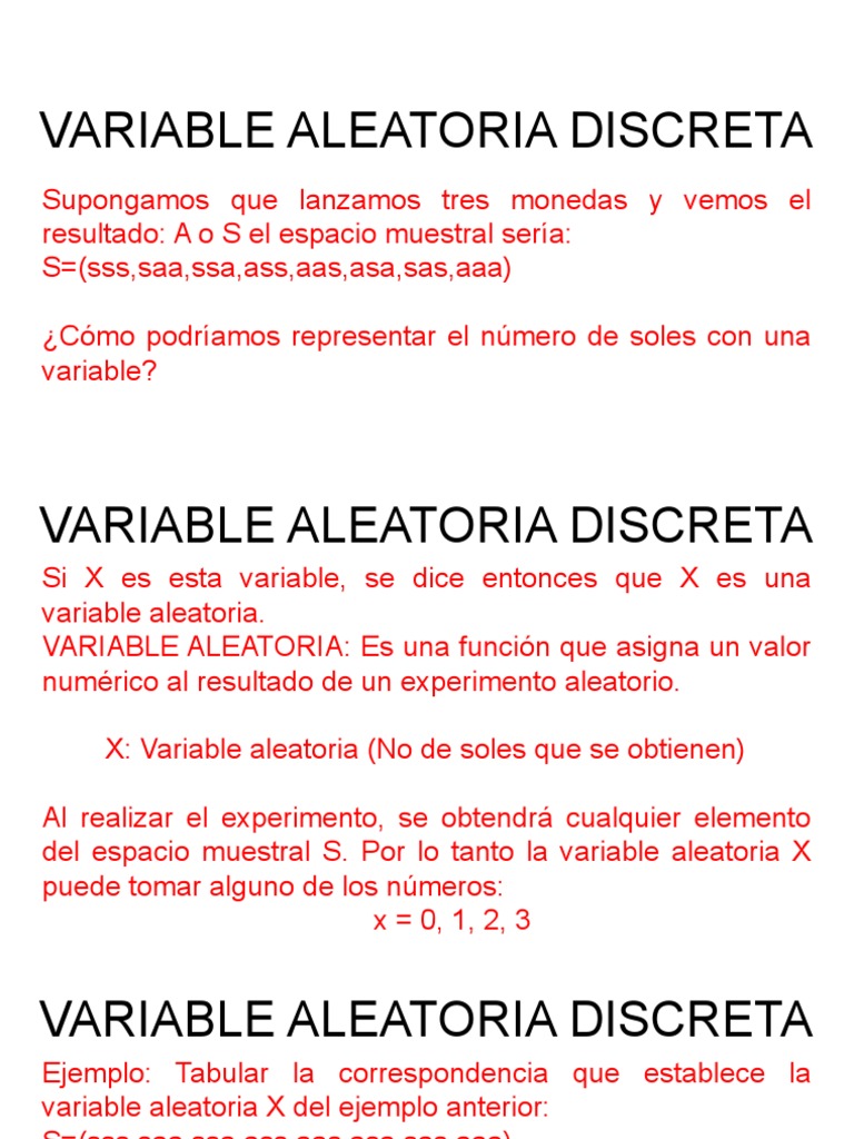 Variable Aleatoria Discreta | PDF | Variable aleatoria | Teoría de la ...