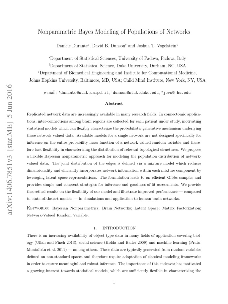 Nonparametric Bayes Modeling of Populations of Networks | Descargar ... Nonparametric Bayes Modeling of Populations of Networks | Descargar ...